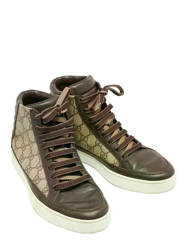 Gucci Gg Canvas High-top Sneakers - Brown