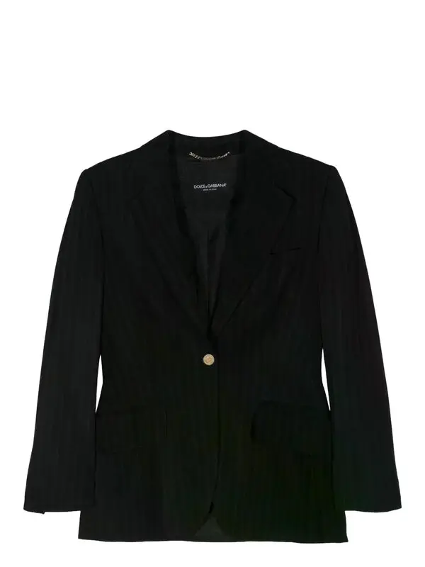 Dolce & Gabbana 1990s Pinstriped Single-breasted Blazer - Black