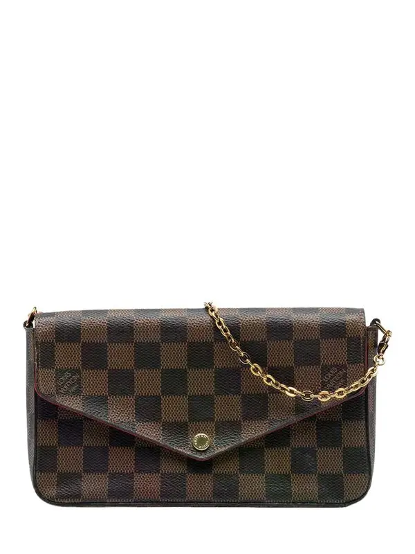 LOUIS VUITTON 2018 Damier Ebene Pochette Felicie - Brown
