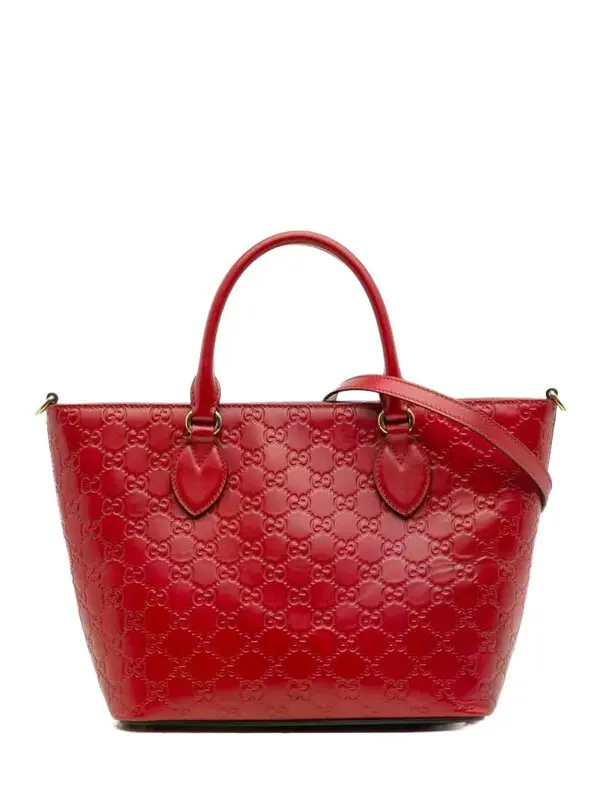 Gucci Small Sima Convertible Tote Satchel - Red