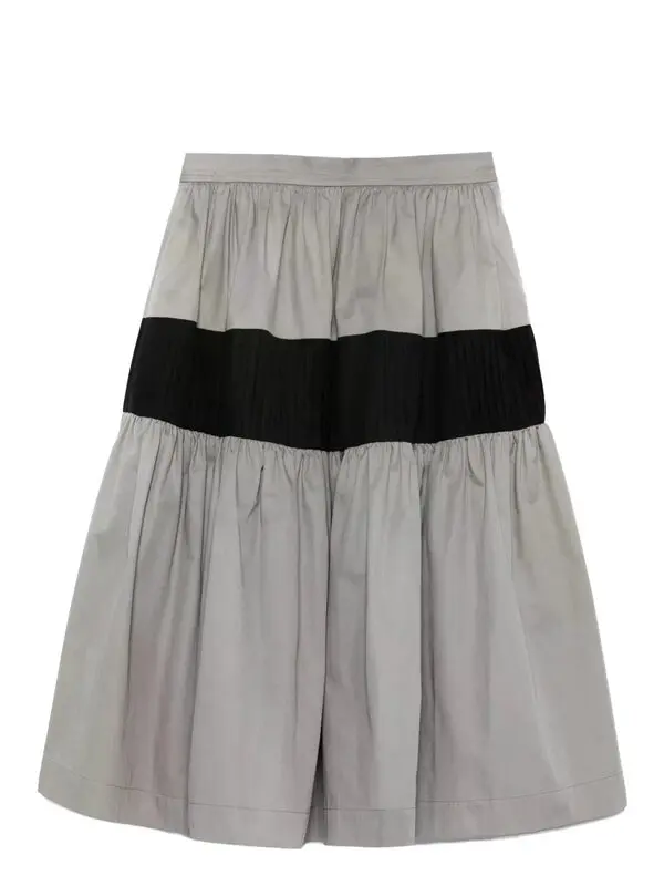 Saint Laurent 1980s Pleated Midi Skirt - Grey