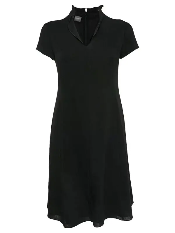 ARMANI Vintage Short-sleeve V-neck Dress - Black