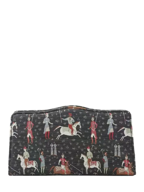 Gucci Equestrian-print Clutch Bag - Black