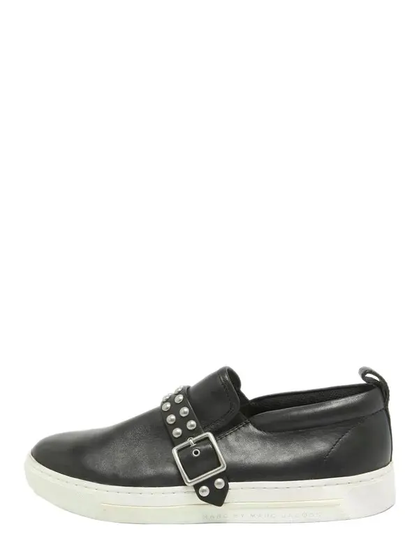 Marc Jacobs Buckle-embellished Leather Sneakers - Black