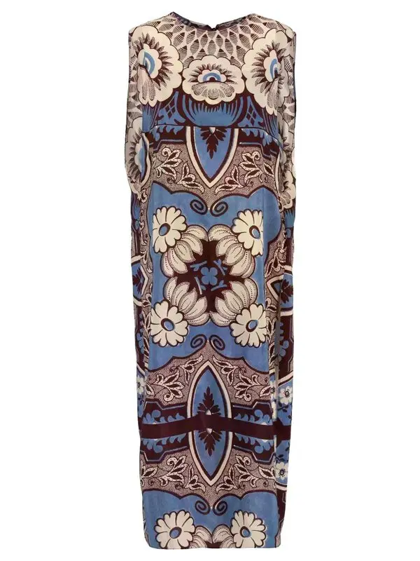 Valentino Garavani Floral-pattern Sleeveless Dress - Blue