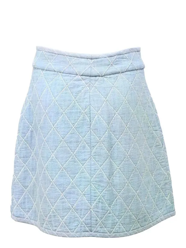 Sandro Argyle Jacquard Mini Skirt - Blue