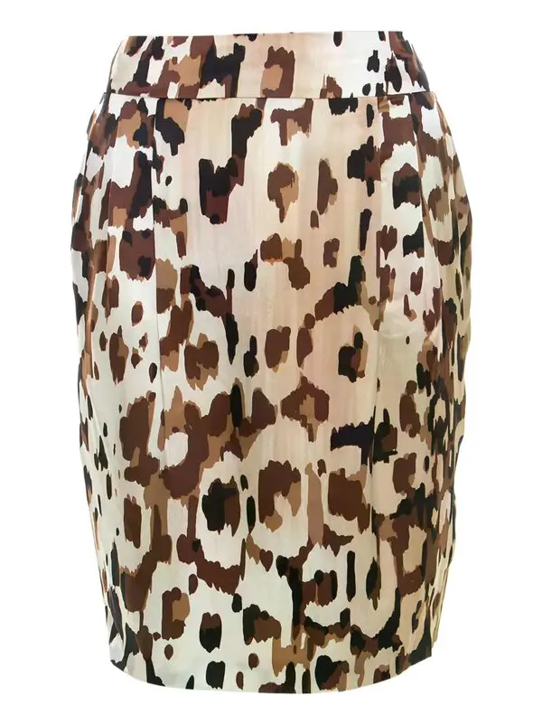 Escada Leopard Print Pencil Skirt - Brown