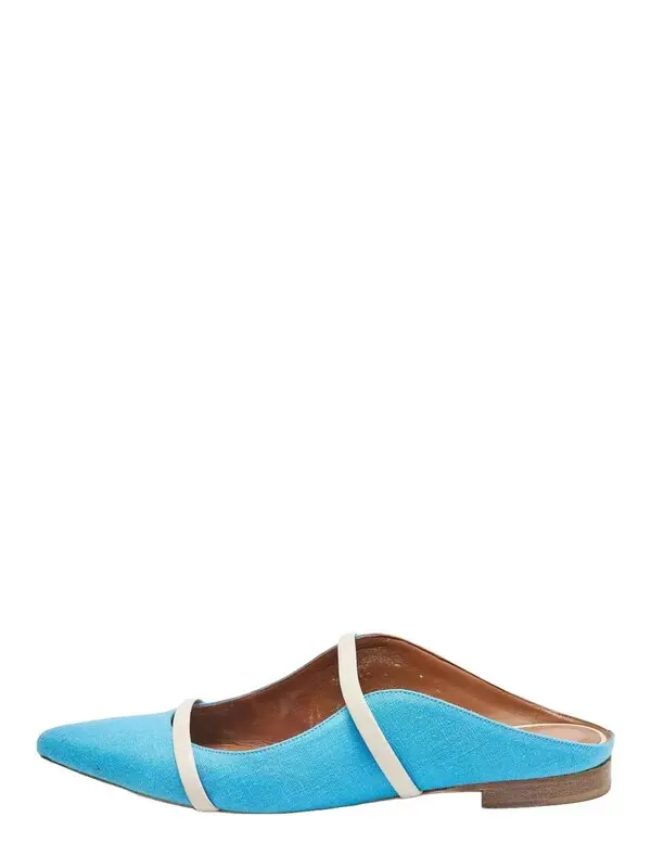 MALONE SOULIERS Pointed-toe Leather Flats - Blue