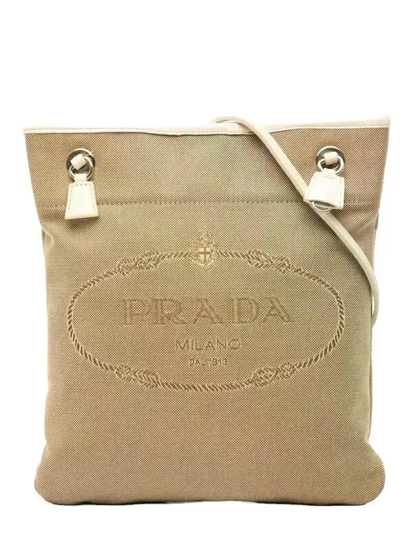 Prada Canvas Canapa Logo Crossbody Bag - Brown