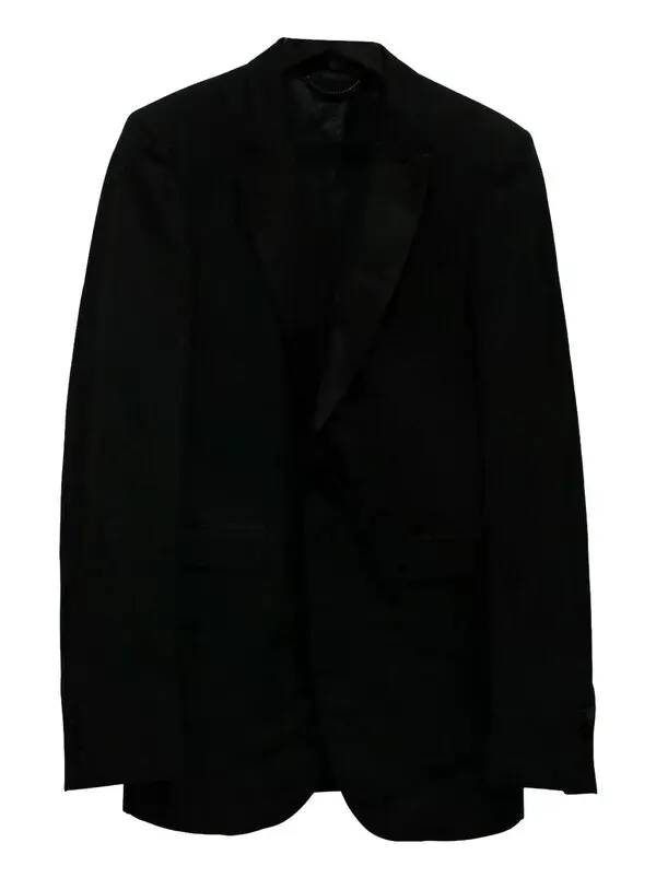 Burberry Single-breasted Wool Blazer - Black