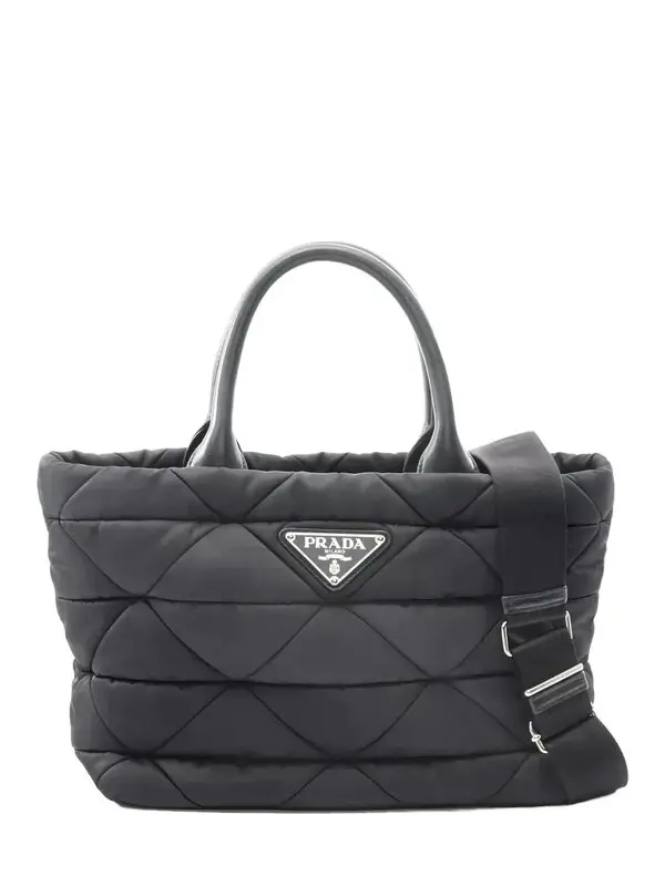 Prada 2000s Tessuto Quilted Handbag - Black