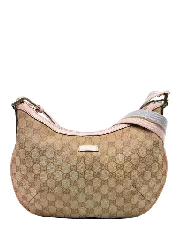 Gucci Gg Canvas Web Crossbody Bag - Pink