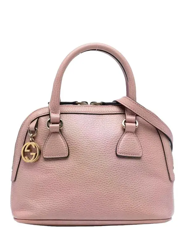 Gucci Mini Leather Gg Charm Dome Satchel - Pink