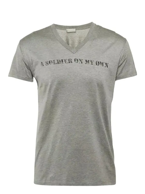 Dior Cotton V-neck T-shirt - Grey