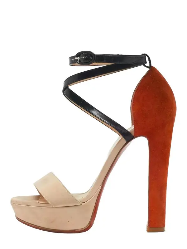 CHRISTIAN LOUBOUTIN Platform Panelled Sandals - Neutrals