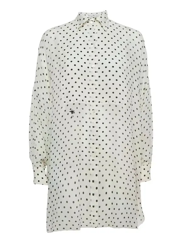 Dior Polka-dot Silk Dress - White