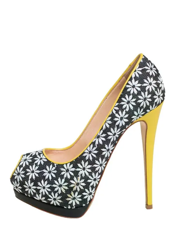 GIUSEPPE ZANOTTI 140mm Floral-print Peep-toe Sandals - Black