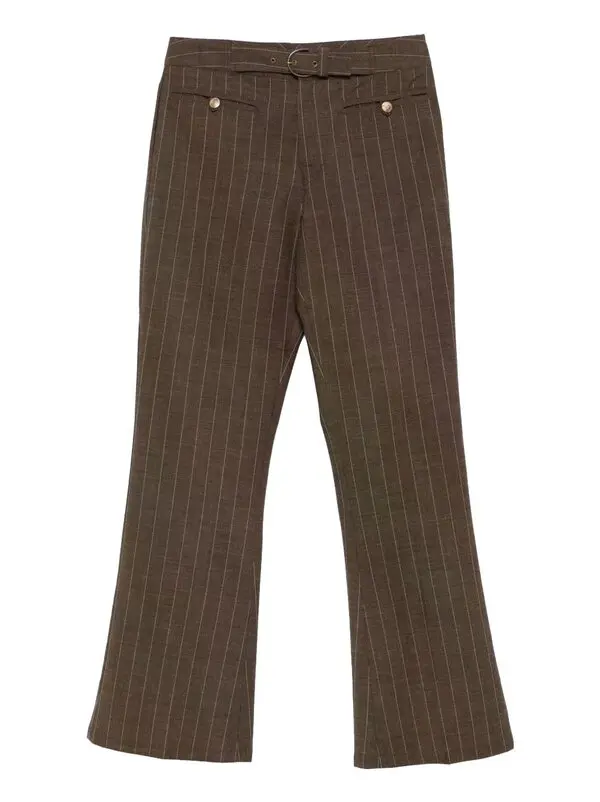 John Galliano 2000s Pinstriped Trousers - Brown