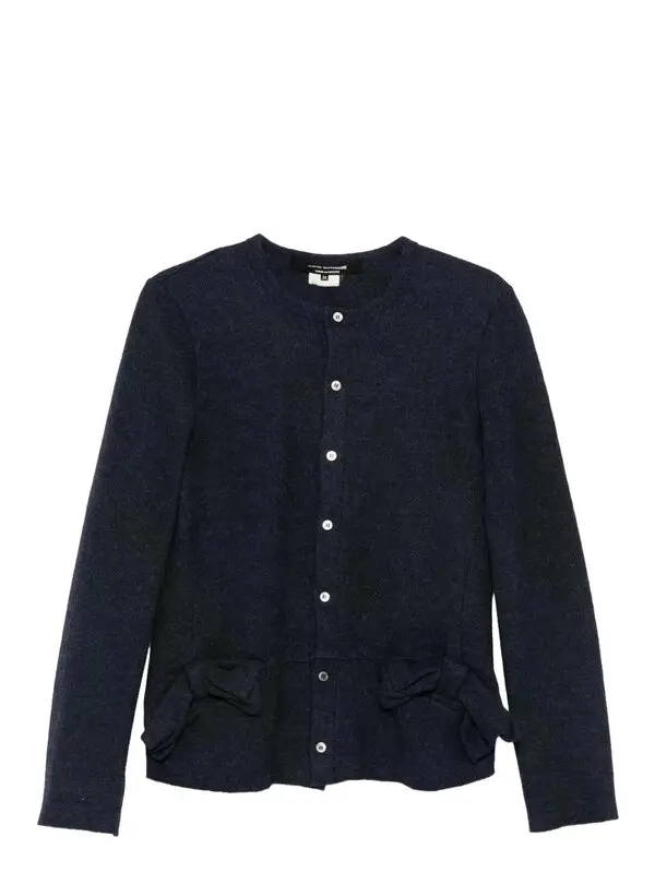 JUNYA WATANABE COMME DES GARCONS 1990s Bow-detail Wool Jacket - Blue