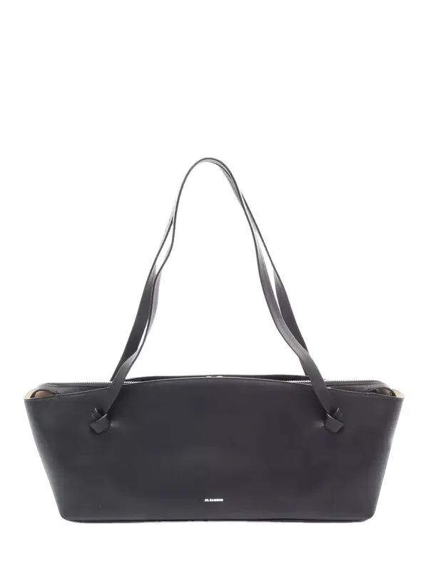 JIL SANDER Leather Shoulder Bag - Black
