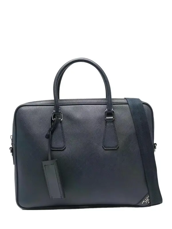 Prada 2010s Leather Briefcase - Blue