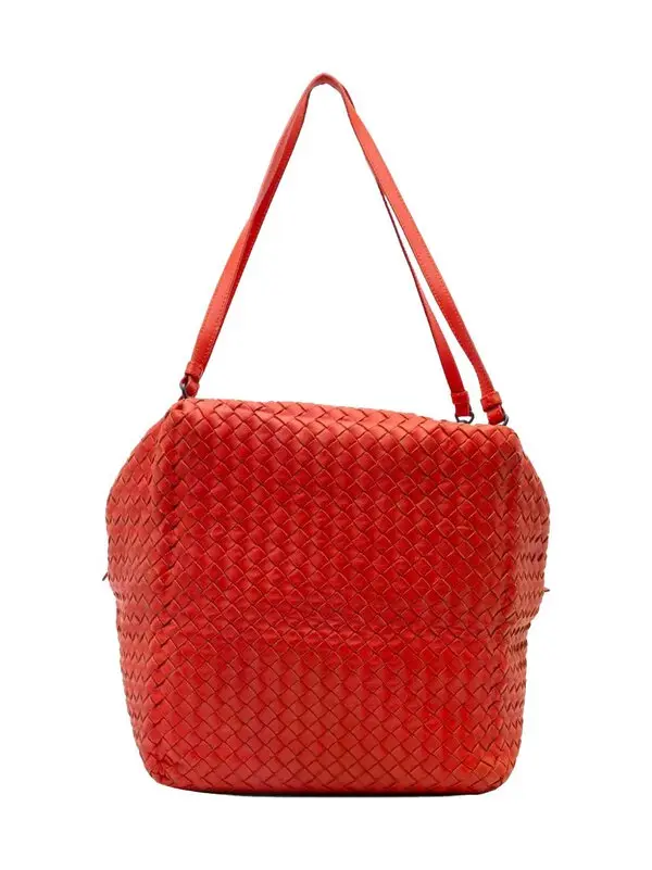 Bottega Veneta 2011 Nappa Intrecciato Cube Shoulder Bag - Red