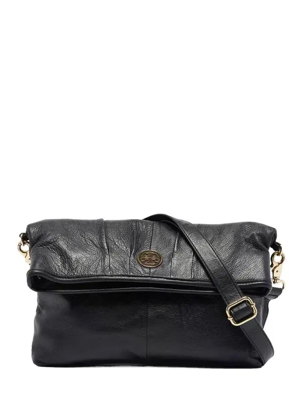 Tory Burch Leather Flap Shoulder Bag - Black