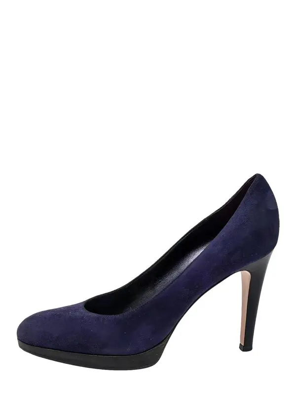 GIANVITO ROSSI 100mm Suede Pumps - Blue