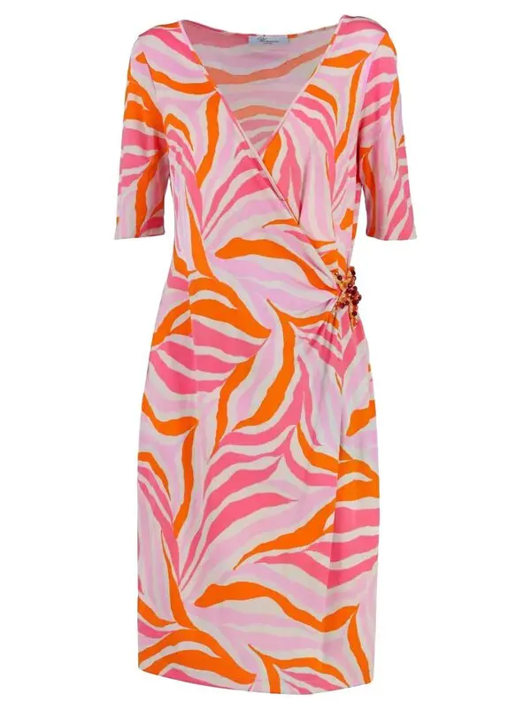 Blumarine Abstract-pattern Midi Dress - Pink