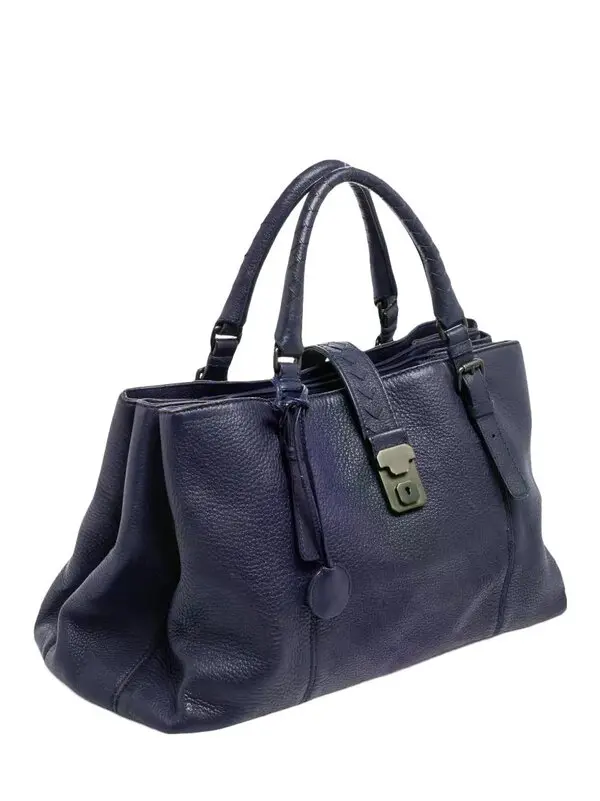 Bottega Veneta Cervo Roma Leather Tote - Blue