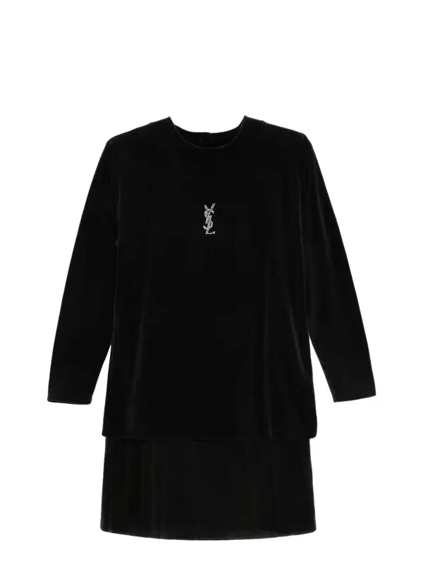 Saint Laurent 1990-2000s Velour Ensemble - Black