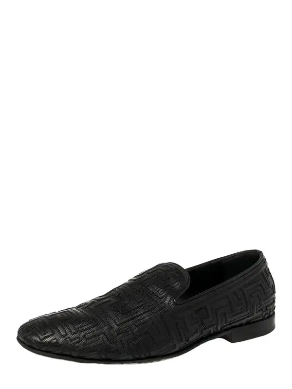 Versace Leather Loafers - Black