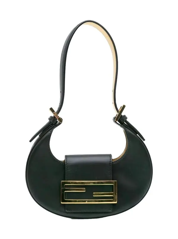 Fendi Mini Leather Cookie Hobo Handbag - Black