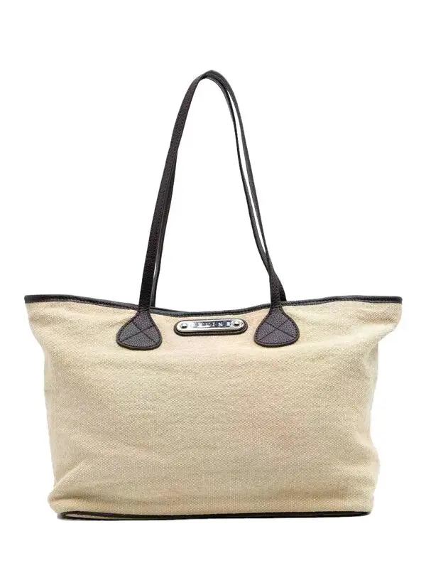 Celine 2009 Raffia Tote Bag - Brown