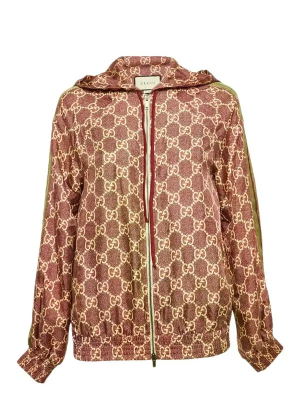 Gucci Gg Supreme Hooded Jacket - Red