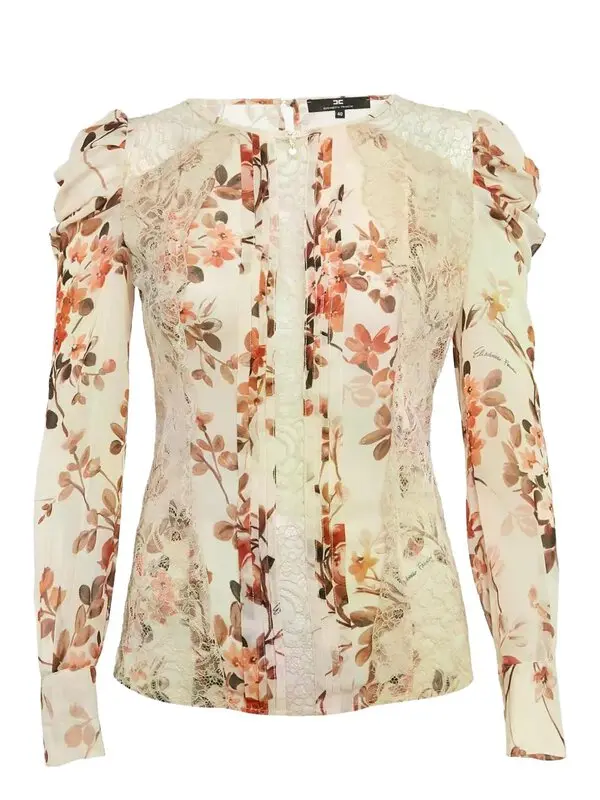 Elisabetta Franchi Floral Lace-embellished Blouse - White