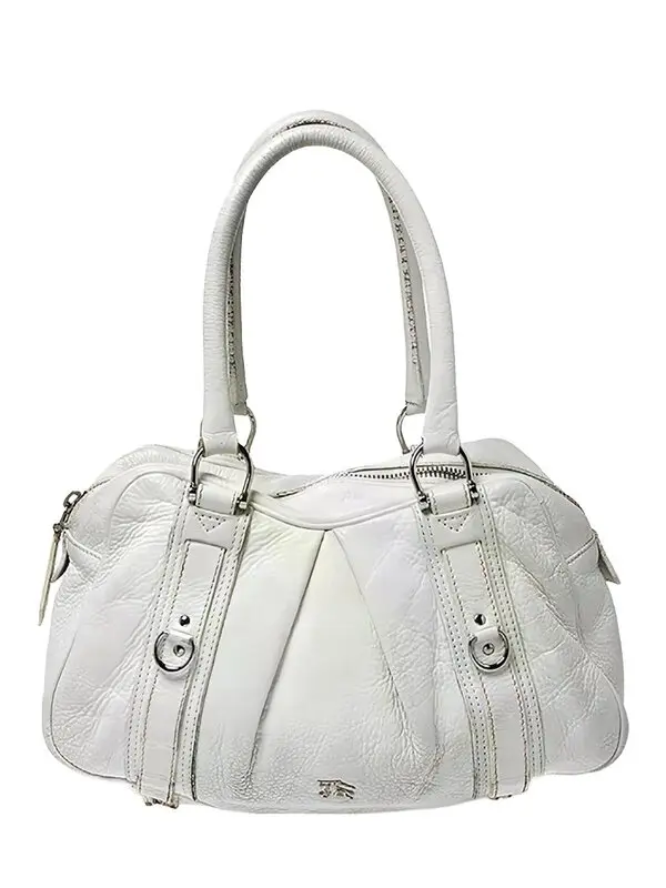 Burberry Ashbury Leather Tote Bag - White