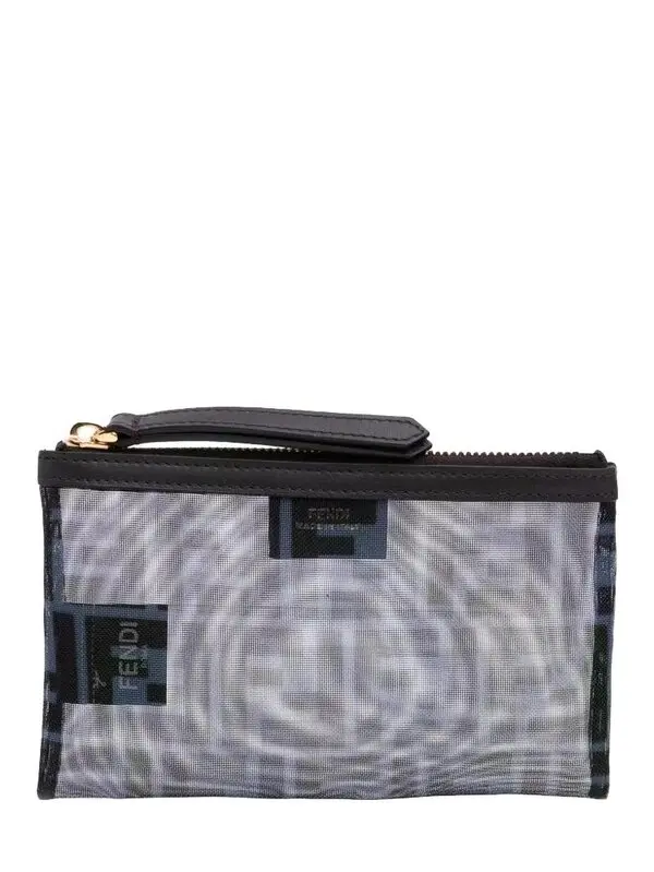 Fendi Ff Mesh Pouch - Grey