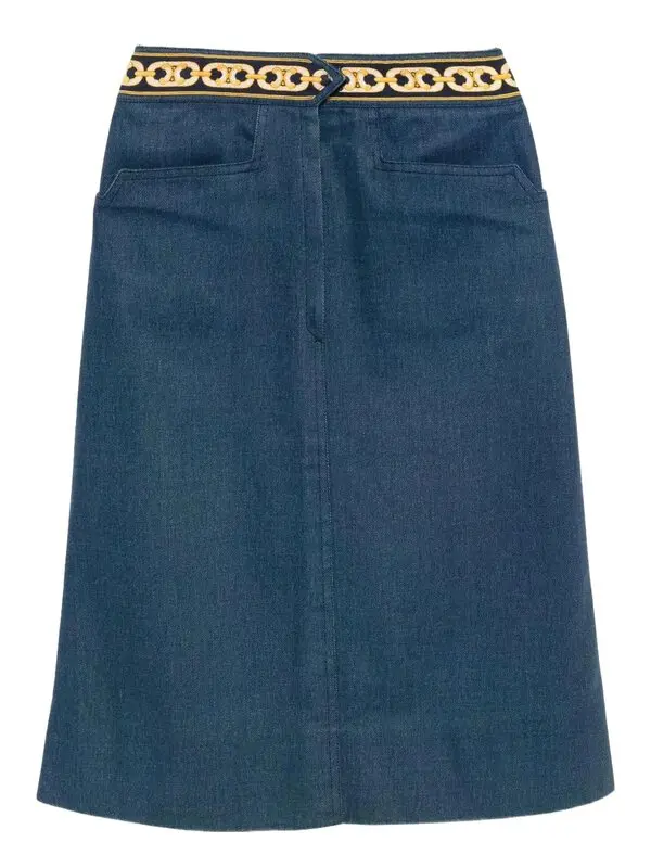 Celine 1990-2000s Denim Skirt - Blue