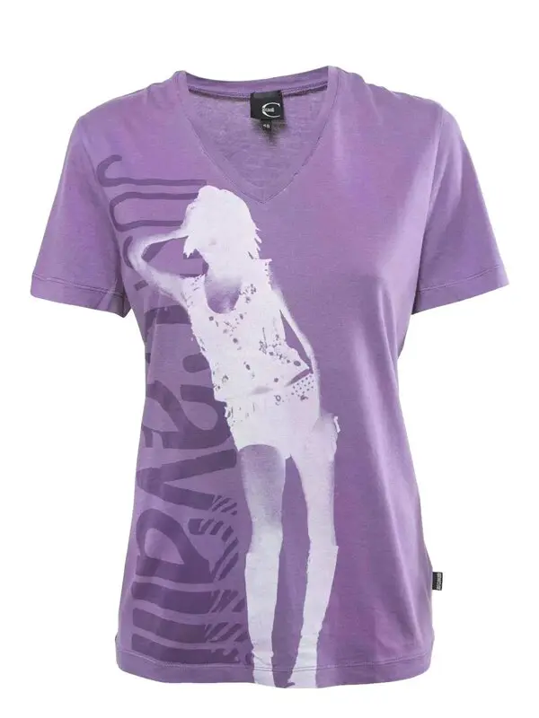 Just Cavalli V-neck Graphic-print T-shirt - Purple