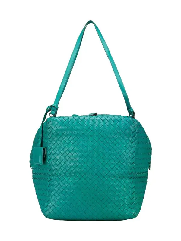 Bottega Veneta 2010 Nappa Intrecciato Cube Shoulder Bag - Blue