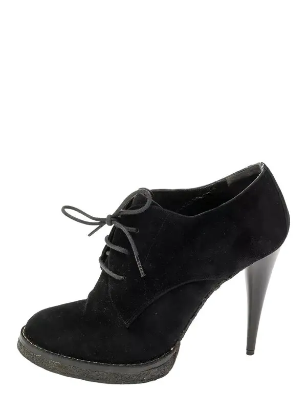Balenciaga Lace-up Suede Booties - Black