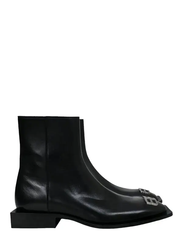 Balenciaga Flat Rim Zipped Ankle Boots - Black