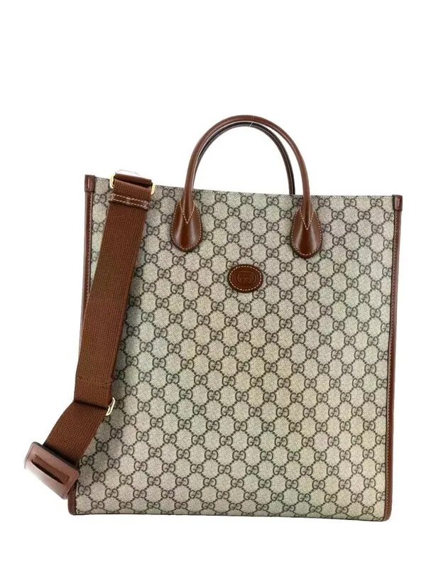 Gucci Interlocking Gg Coated Canvas Vertical Tote Bag - Neutrals