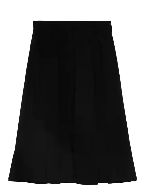 Comme Des Garçons 2000s Double-hem Midi Skirt - Black