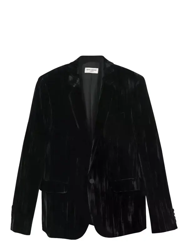 Saint Laurent Velvet Single-breasted Blazer - Black