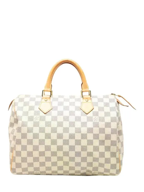 LOUIS VUITTON 2007 Damier Azur Speedy 30 Boston Bag - White