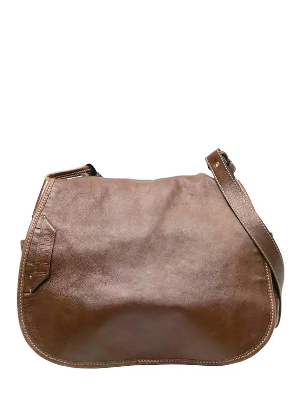 Fendi 2010s Leather Messenger Bag - Brown