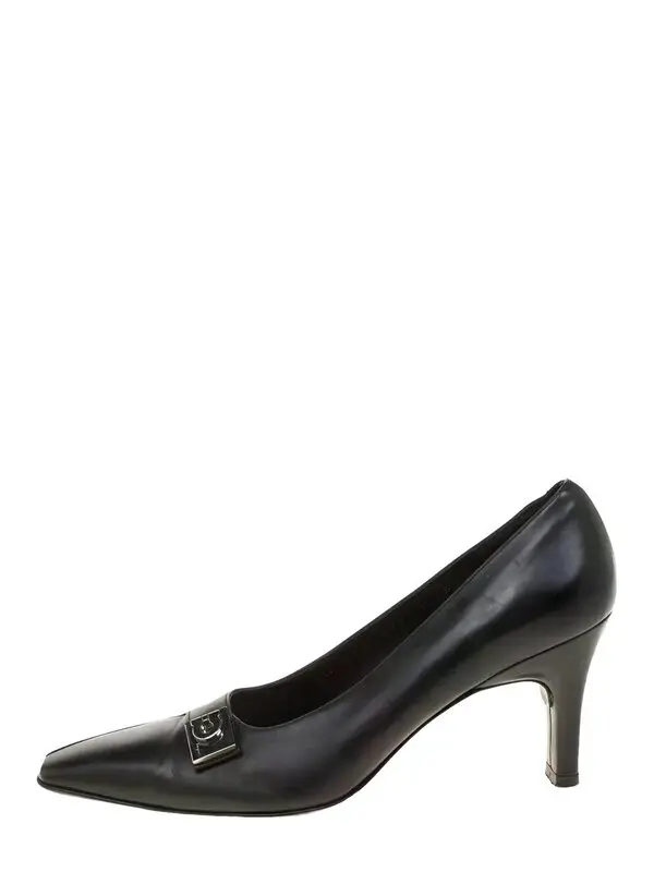 FERRAGAMO 70mm Leather Heeled Pumps - Black