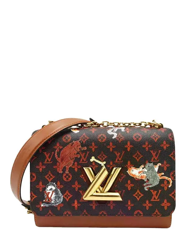 LOUIS VUITTON Grace Coddington Catogram Twist Mm Crossbody Bag - Brown